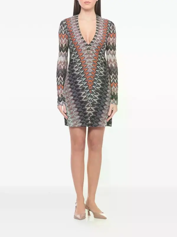 Missoni Patterned V-neck Dress - Blue