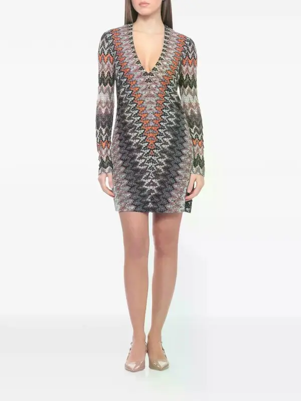 Missoni Patterned V-neck Dress - Blue