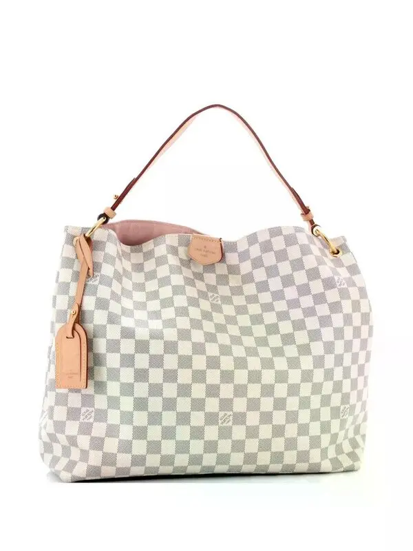 LOUIS VUITTON Graceful Damier Mm Hobo Bag - White