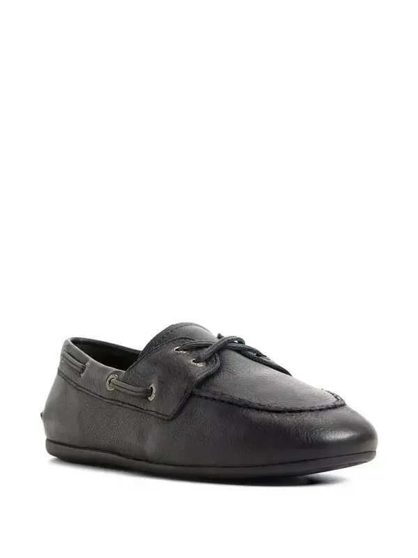 FORTELA Leather Boat Shoes - Black