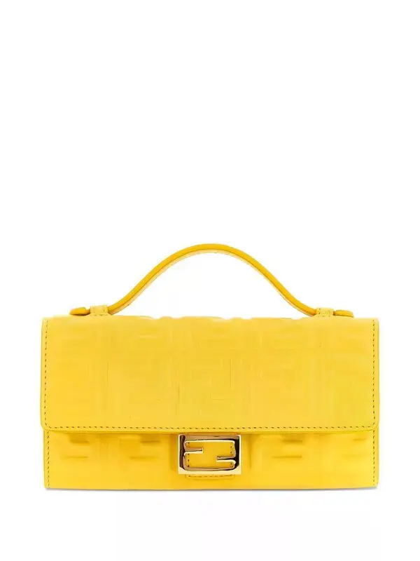 Fendi Embossed Handle Chain Wallet - Yellow