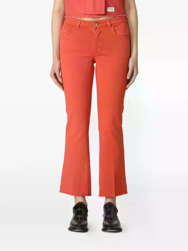 FAY Fringed Flared Trousers - Orange
