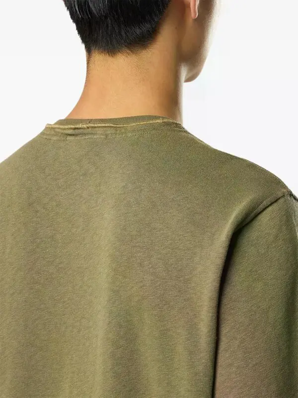 Stone Island Ribbed Logo-patch Sweatshirt - Green