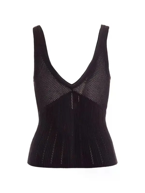 SESSUN V-neck Knit Top - Black