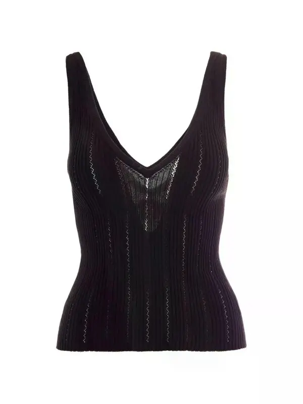 SESSUN V-neck Knit Top - Black