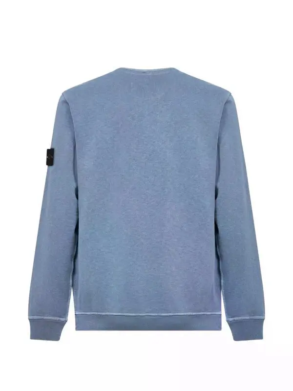 Stone Island Ribbed Sweatshirt With Badge - Blue