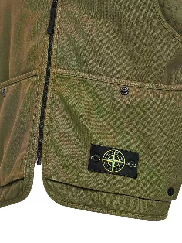 Stone Island V-neck Gilet - Green