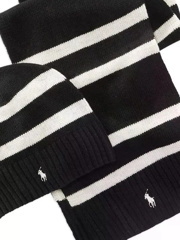 Polo Ralph Lauren Striped Scarf And Beanie Hat Set