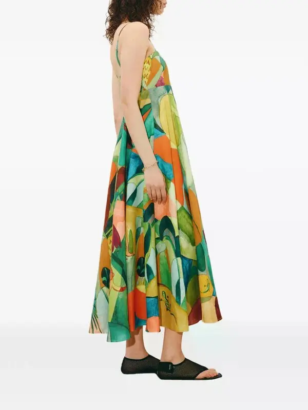 ALEMAIS Mokshini Adjustable-strap Midi Dress - Green