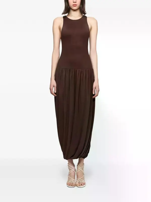 ATU BODY COUTURE Midi Gathered Dress - Brown