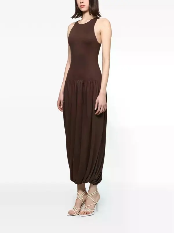 ATU BODY COUTURE Midi Gathered Dress - Brown