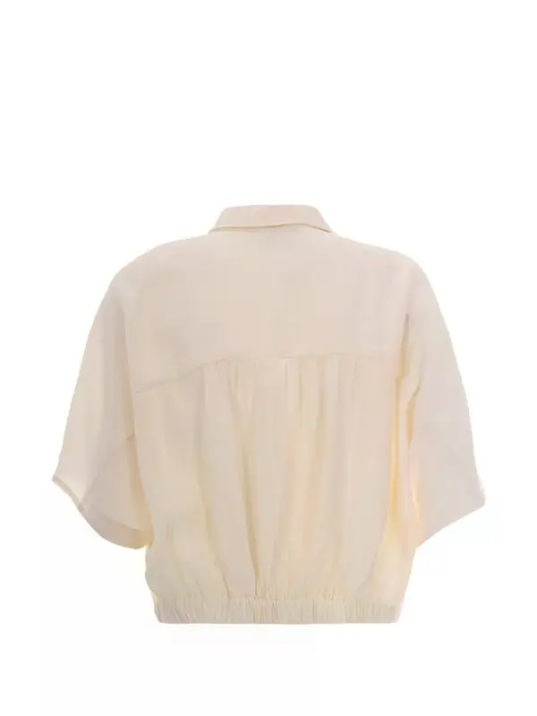 SESSUN Cropped Tie-knot Shirt
