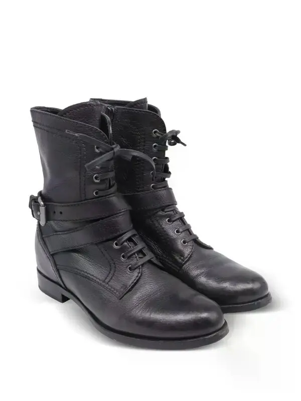 Prada Buckle-detail Combat Boots