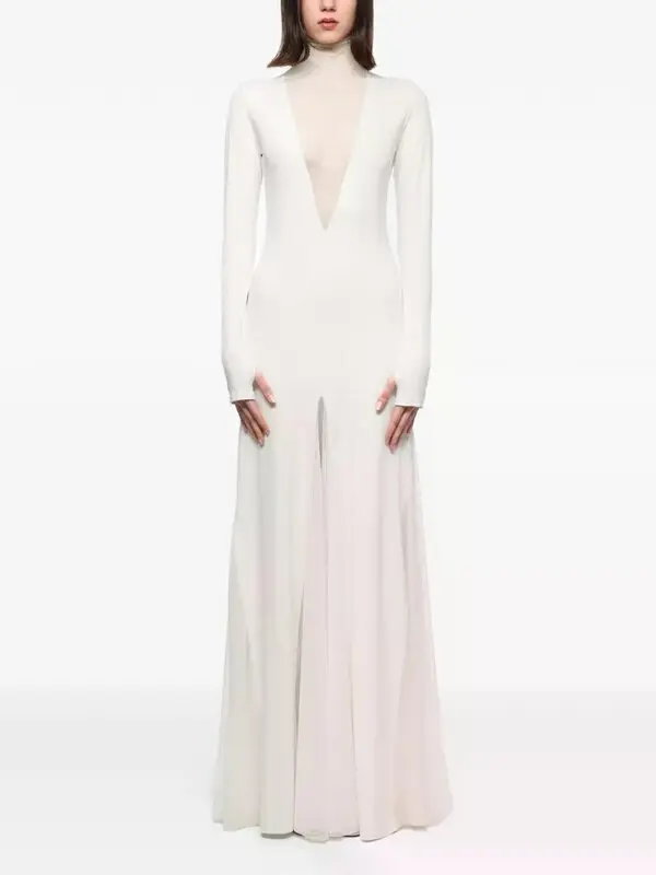 ATU BODY COUTURE Sheer V-neck Maxi Dress