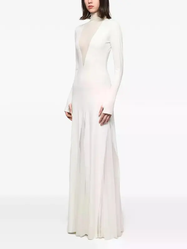 ATU BODY COUTURE Sheer V-neck Maxi Dress