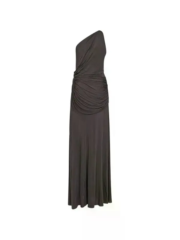 Alex Perry Asymmetric Draped One-shoulder Maxi Dress - Grey