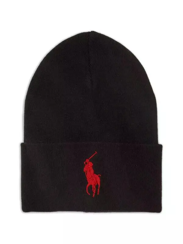 Polo Ralph Lauren Big Pony Cuff Beanie - Black