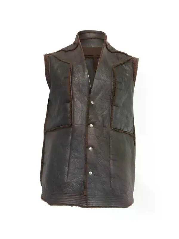Rick Owens Fogpocket Shearling Leather Vest