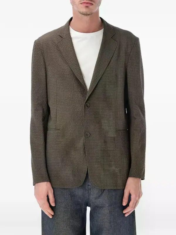 Emporio Armani Seersucker Blazer - Brown
