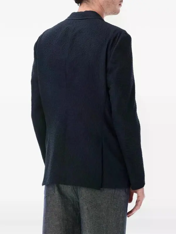 Emporio Armani Seersucker Blazer - Blue
