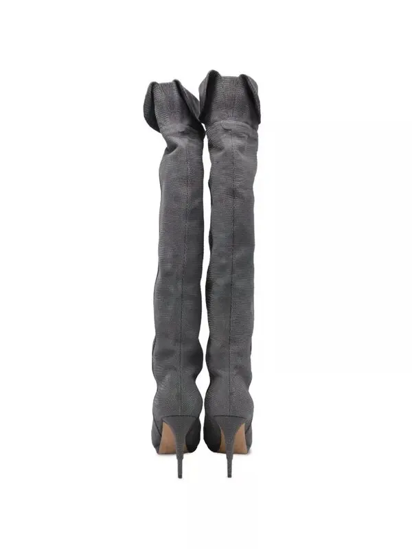JIMMY CHOO Lizard-embossed Knee-high Boots