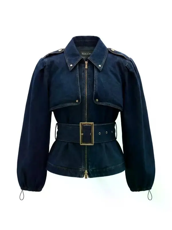 TOCCIN Brighton Belted Jacket - Blue