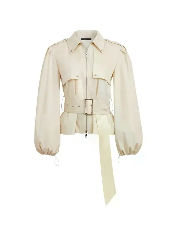 TOCCIN Belted Zip-front Jacket - Neutrals