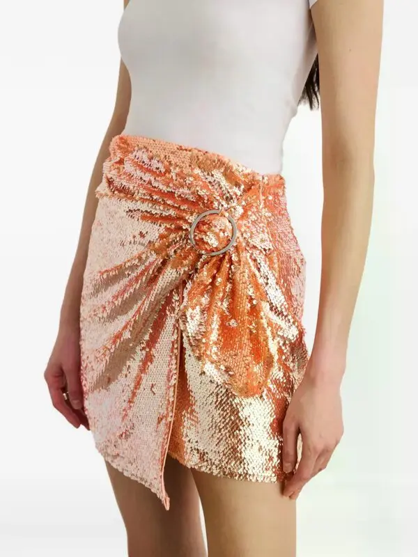 TOCCIN Sequin Mini Skirt With Ring Detail
