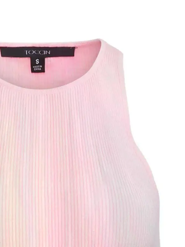 TOCCIN Ribbed Racer Tank Top - Pink