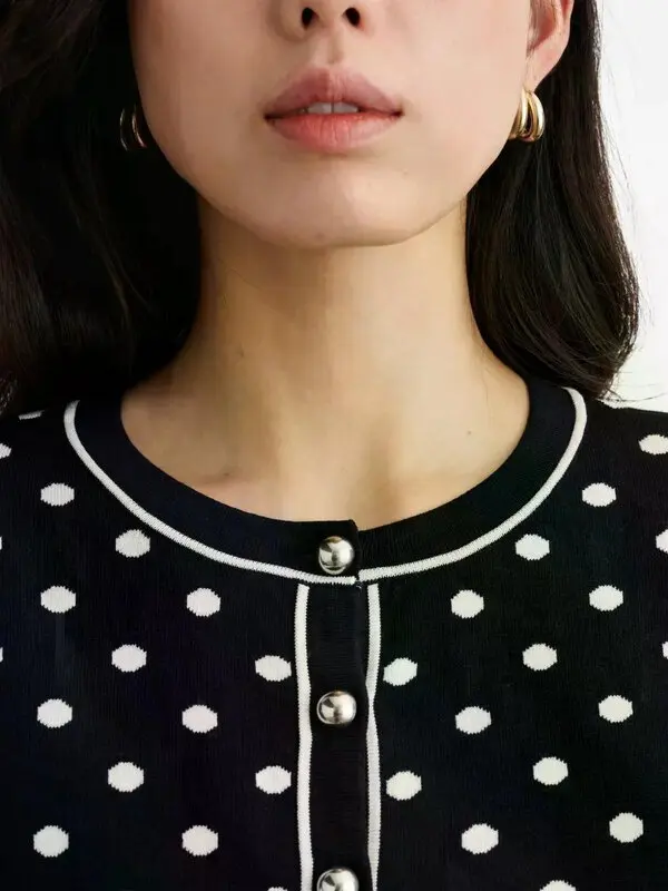 TOCCIN Xandra Polka-dot Cardigan - Blue