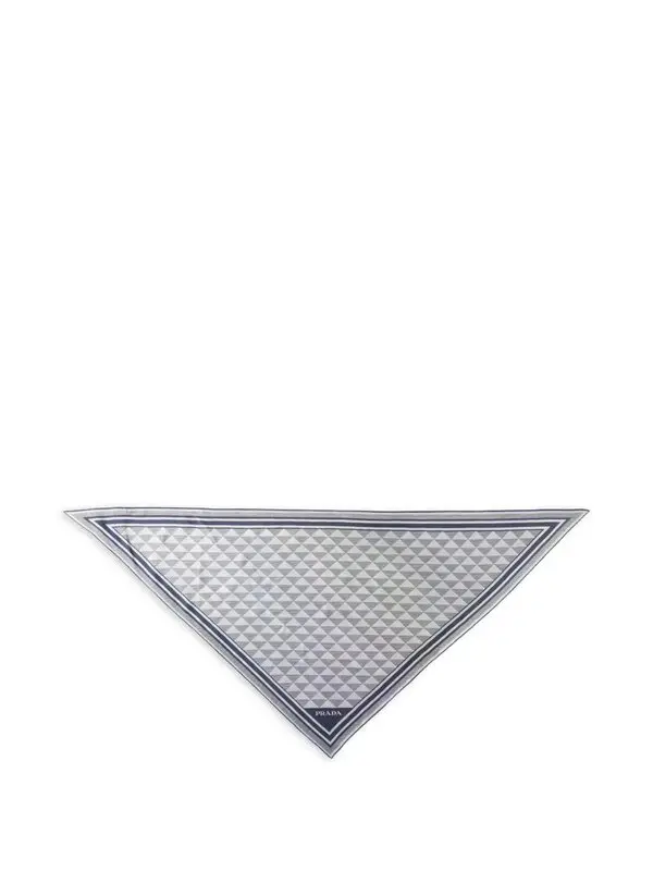 Prada Printed Silk Scarf - Blue