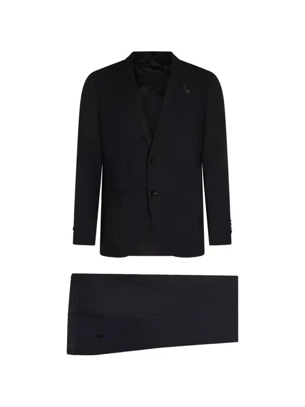 LARDINI Notched-lapel Suit - Black