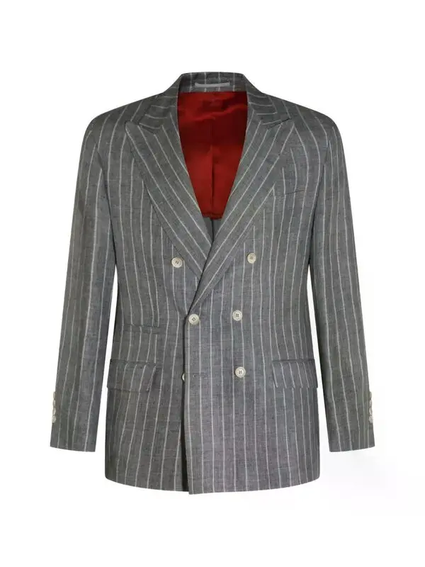 Brunello Cucinelli Double-breasted Blazer - Grey