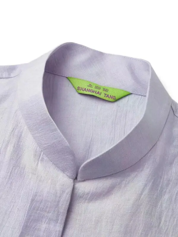 Shanghai Tang Tie-detail Shirt - Purple