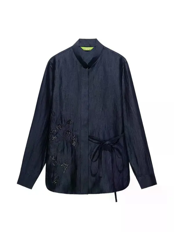 Shanghai Tang Tie-detail Shirt - Blue