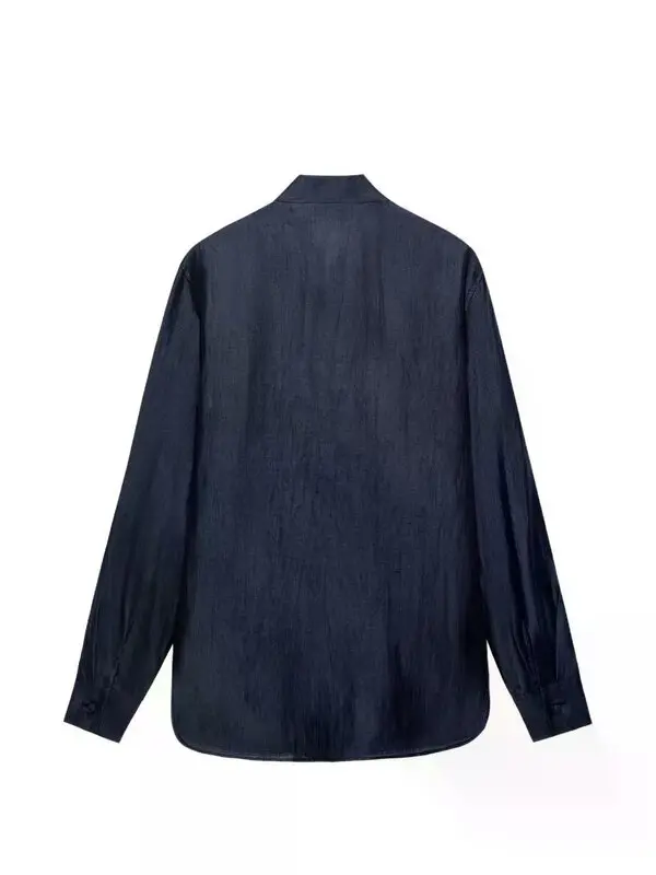 Shanghai Tang Tie-detail Shirt - Blue