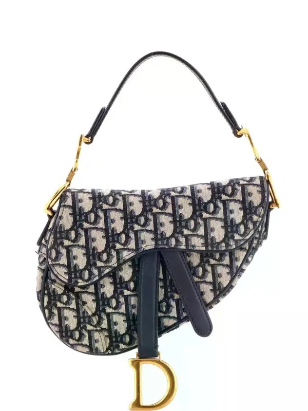 Dior Saddle Oblique Canvas Mini Shoulder Bag - Blue