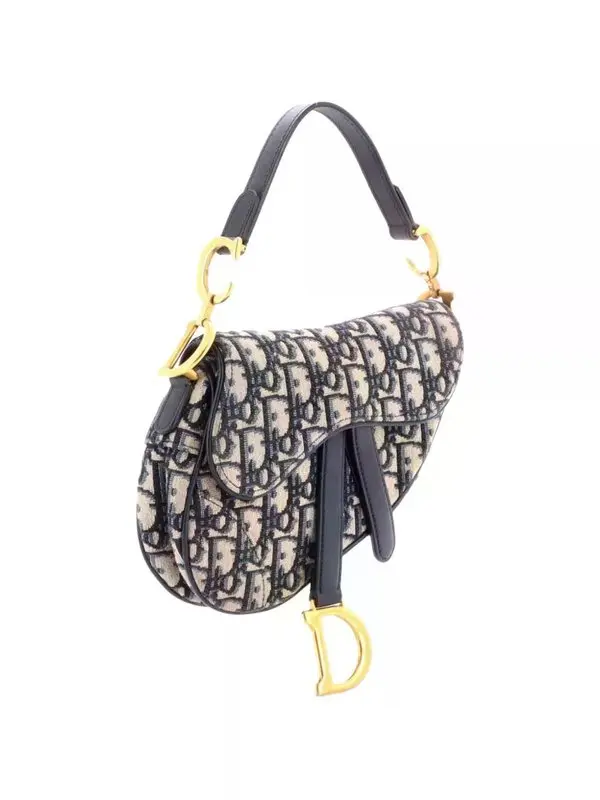Dior Saddle Oblique Canvas Mini Shoulder Bag - Blue