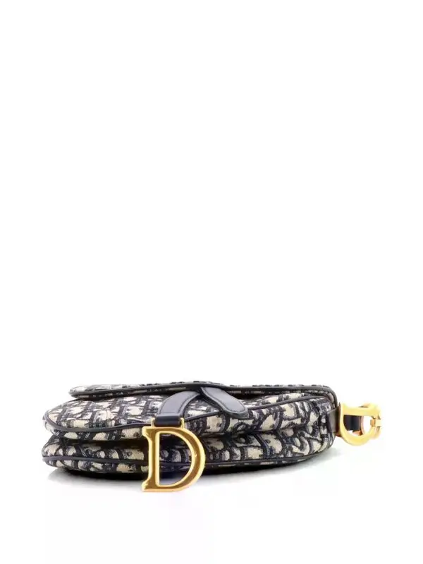 Dior Saddle Oblique Canvas Mini Shoulder Bag - Blue