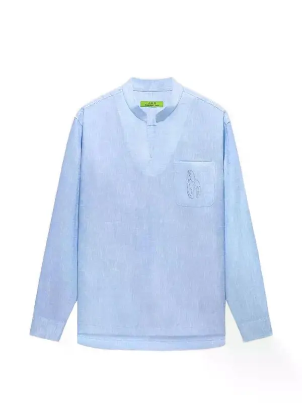 Shanghai Tang V-neck Shirt - Blue