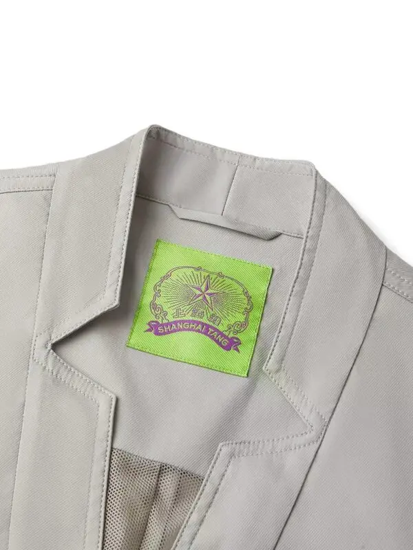 Shanghai Tang Button-up Jacket With Notched Lapels - Grey