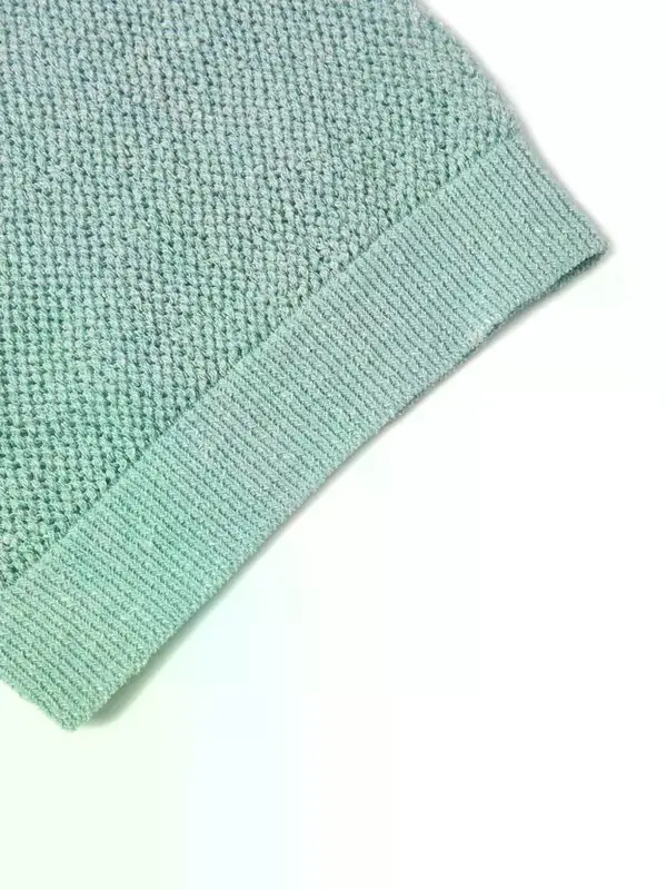 Shanghai Tang Textured Knit V-neck T-shirt