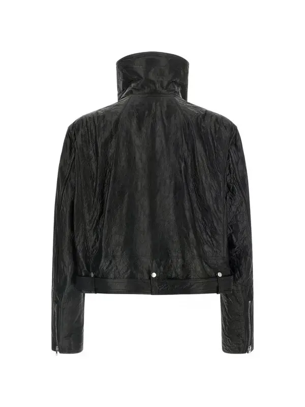 Rick Owens High-collar Leather Jacket