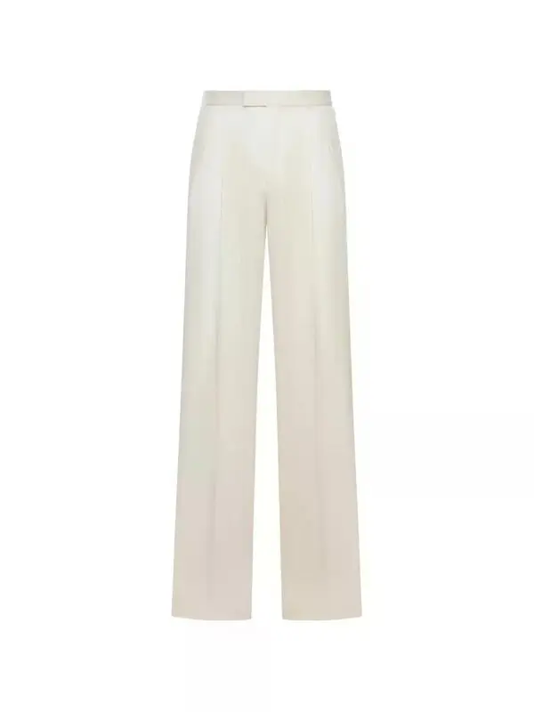 TOM FORD Double-pleat Silk Palazzo Trousers - Neutrals