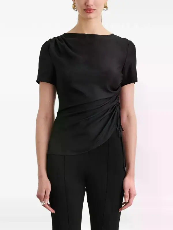 TOCCIN Uma Drawstring-detail Silk Top