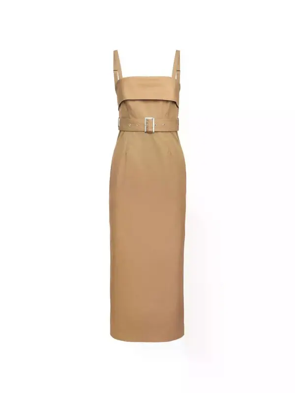 TOCCIN Theodora Belted Midi Dress - Neutrals
