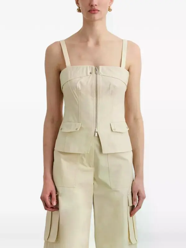 TOCCIN Jayden Front-zip Cotton Top