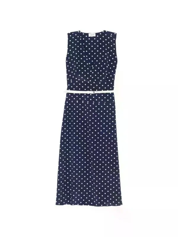 P.a.r.o.s.h Polka-dot Belted Midi Dress