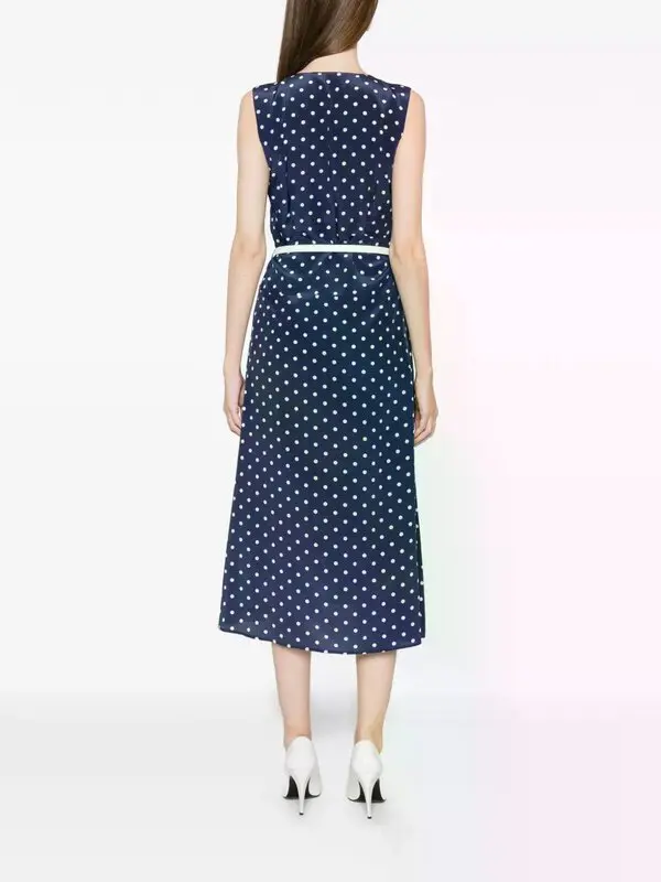 P.a.r.o.s.h Polka-dot Belted Midi Dress