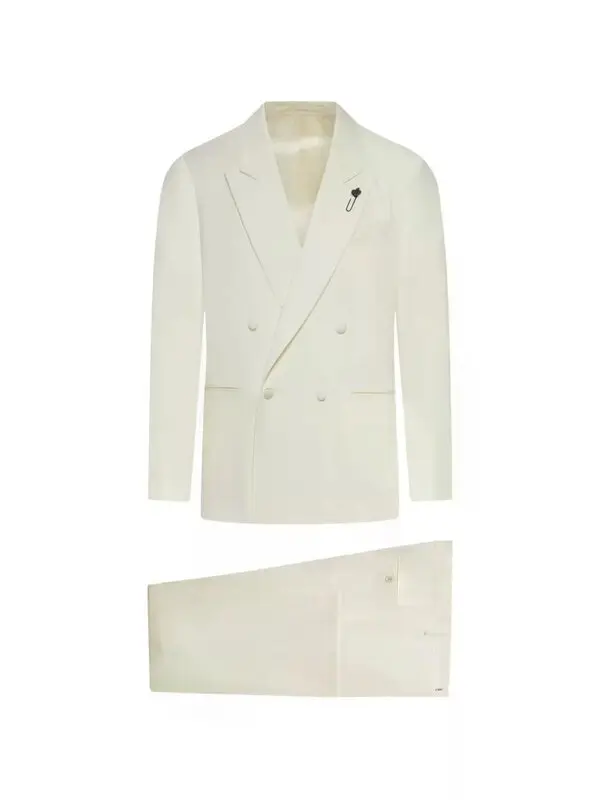 LARDINI Double-breasted Suit - Neutrals